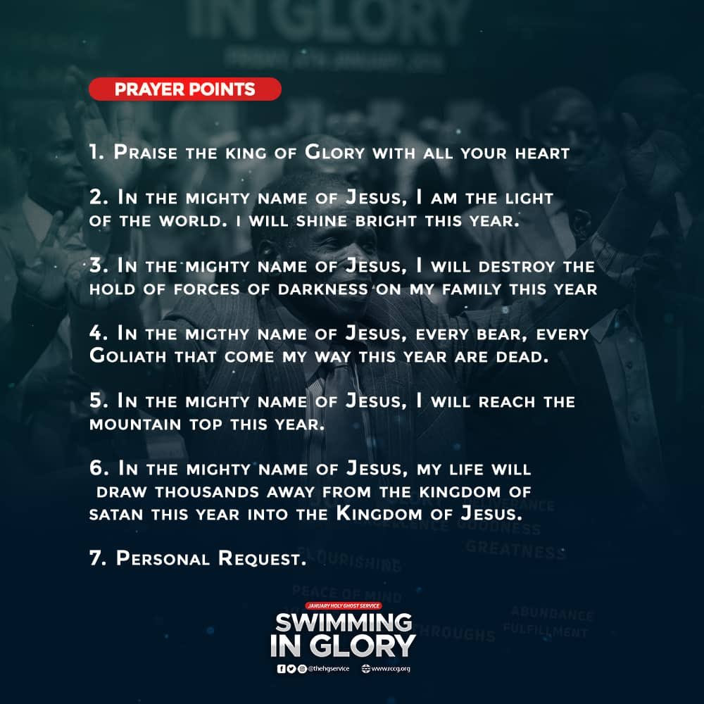 Prayer Points From RCCG January 2019 Holy Ghost Service By Pastor E A 