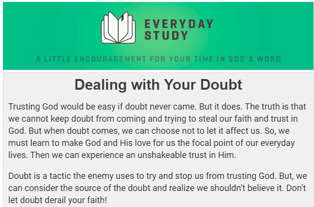 Everyday Study Joyce Meyer: Dealing with Your Doubt - Daily ...